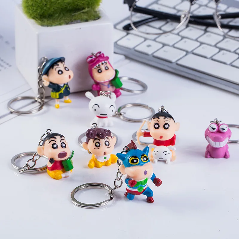 8pcs-set-Crayon-Shin-chan-Cartoon-Keychain-Mini-Pendant-Nohara ...