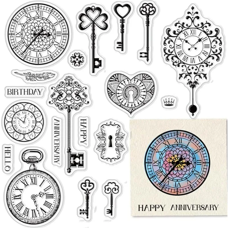 1PC Key Clear Stamp for Card Making Decoration Scrapbooking Supplies ...