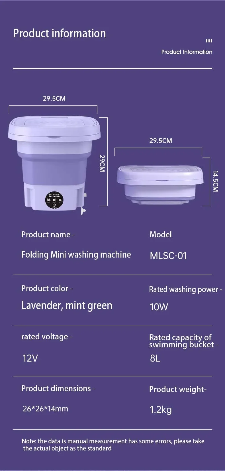 Portable Foldable Washing Machine With Spin Dryer Automatic Mini ...