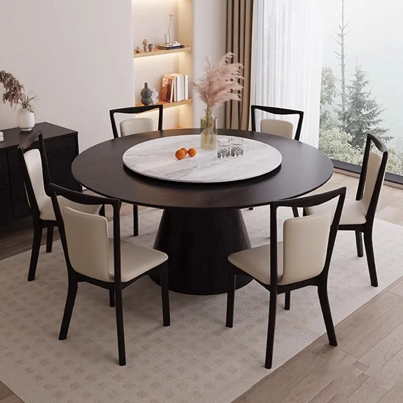 Wood-Modern-Dining-Table-8-People-Living-Round-Turntable-Dining-Table ...