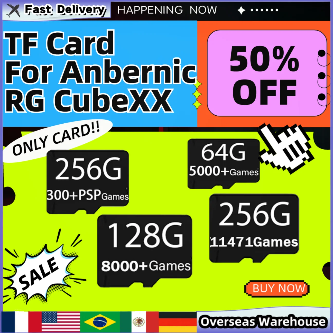 For Anbernic RG CubeXX TF Card Plug&play Pre-install Retro Games Card ...