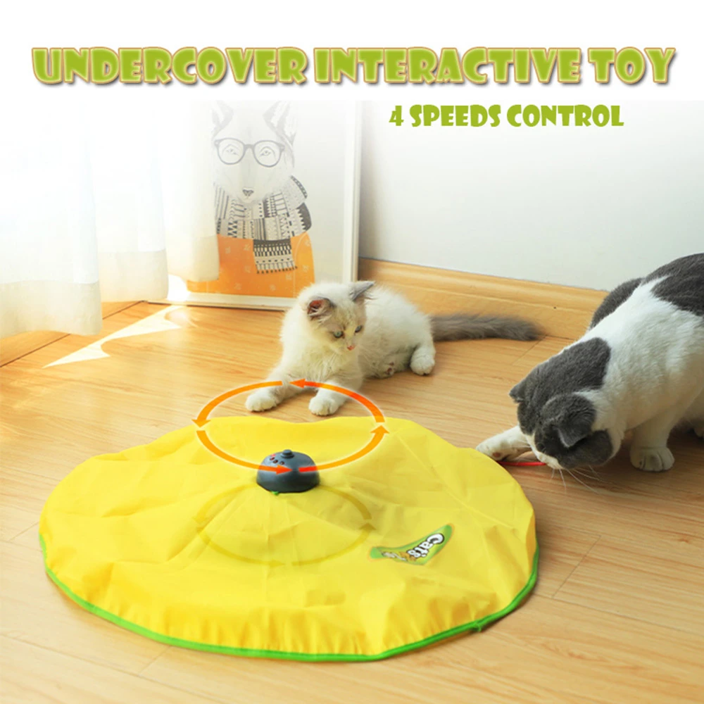 4 Speeds Automatic Funny Cat Toys Electric Motion Undercover Fabric ...