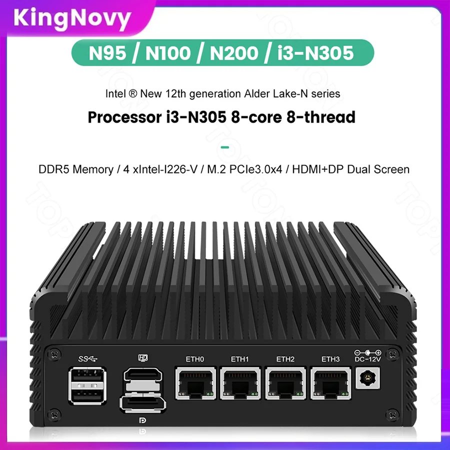12th-Gen-Fanless-Firewall-Soft-Router-Intel-i3-N305-N200-N100-DDR5 ...