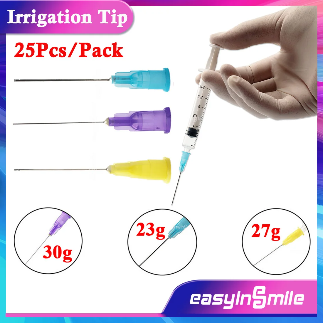25Pcs-Bag-Dental-Endodontic-Irrigation-Needle-Syringes-Rinse-Tips ...
