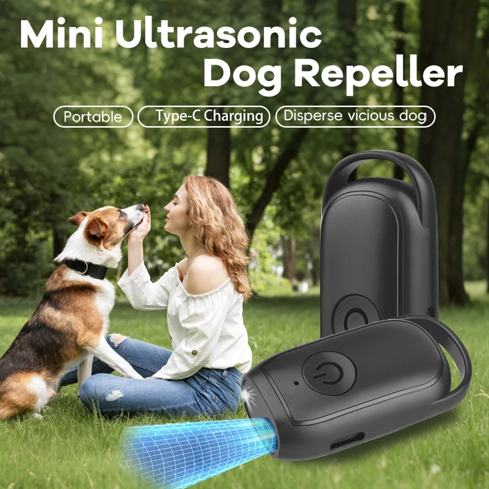 Mini Ultrasonic Dog Repeller Training Dog Stop Barking Smart Portable ...