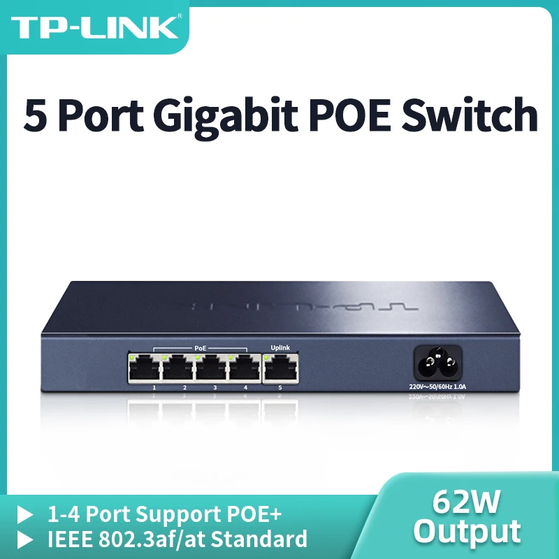 TP-Link-5-Port-Gigabit-POE-Switch-1000GBASE-T-RJ45-Port-Network ...