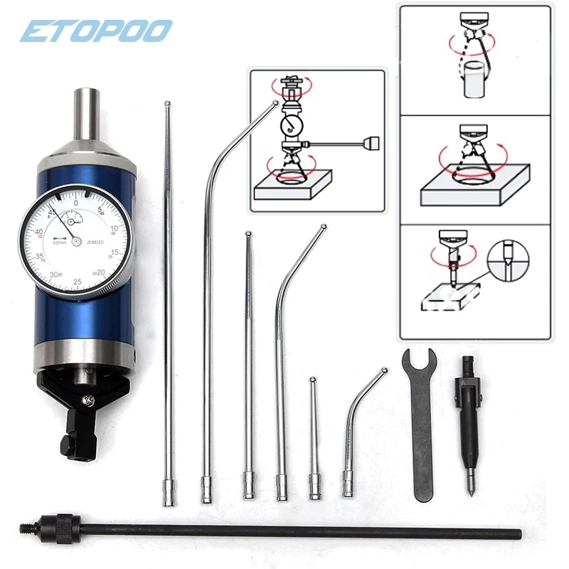 1Set Coaxial Centering Dial Test Indicator Set 0-3mm Center Finder ...