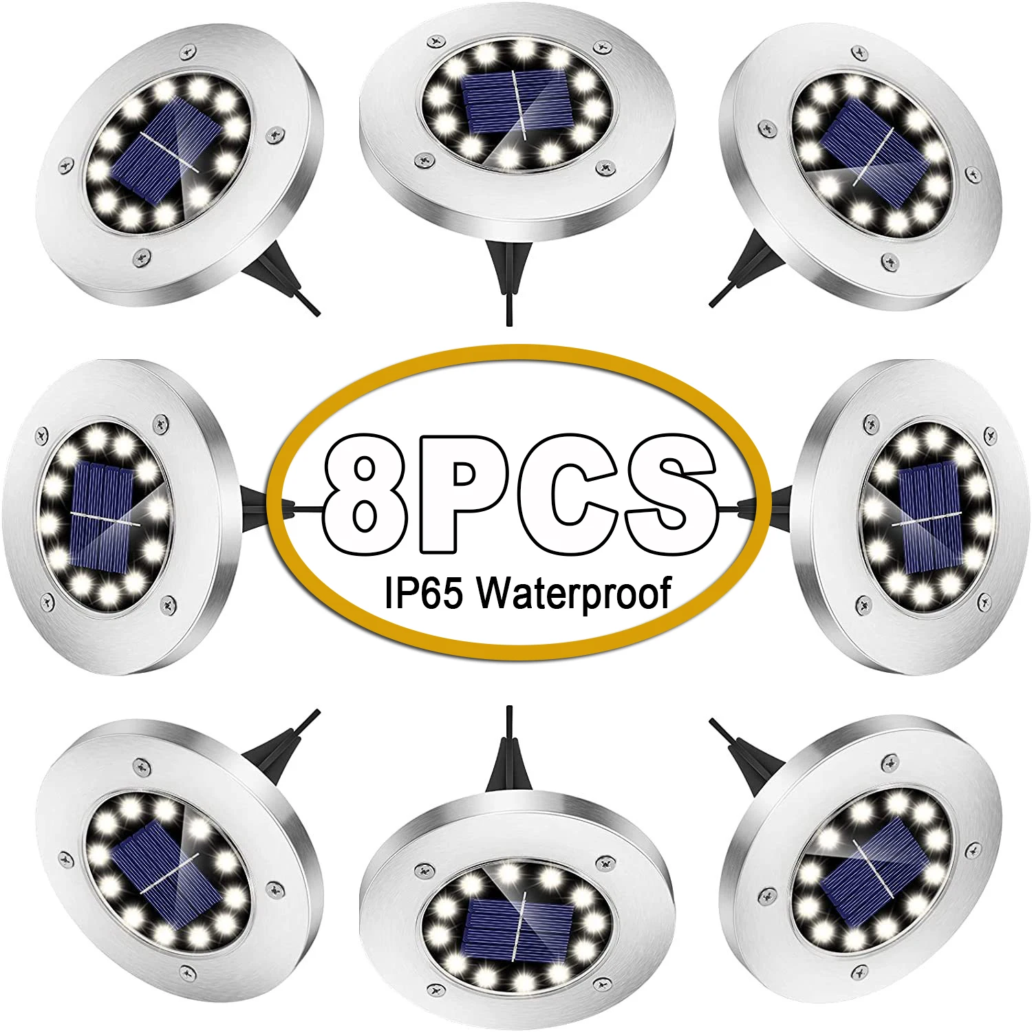 8LED 태양 잔디 마당 Led 야간 조명 매장 태양 정원 빛 IP65 방수 야외 통로 바닥 지상 스팟 램프| | - AliExpress