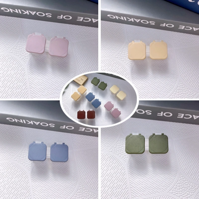 xgnvpy Compact Clamshell Contact Lens Case Twin Set Simple Fashionable ...