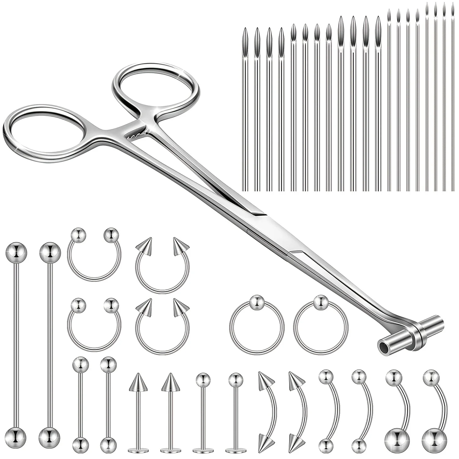 41pcs-Body-Piercing-Tool-Kit-Include-Septum-Forceps-Clamp-Pliers-20-Pcs ...
