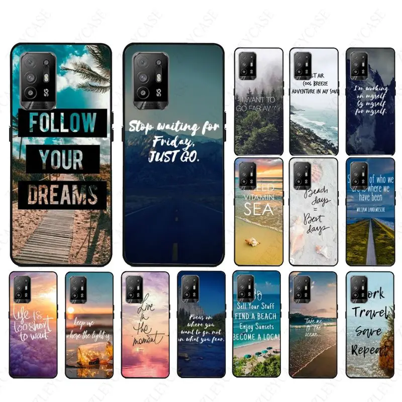 Traveling-mountain-sea-beach-quotes-Phone-cover-For-OPPO-A94-A74-A9-A5 ...