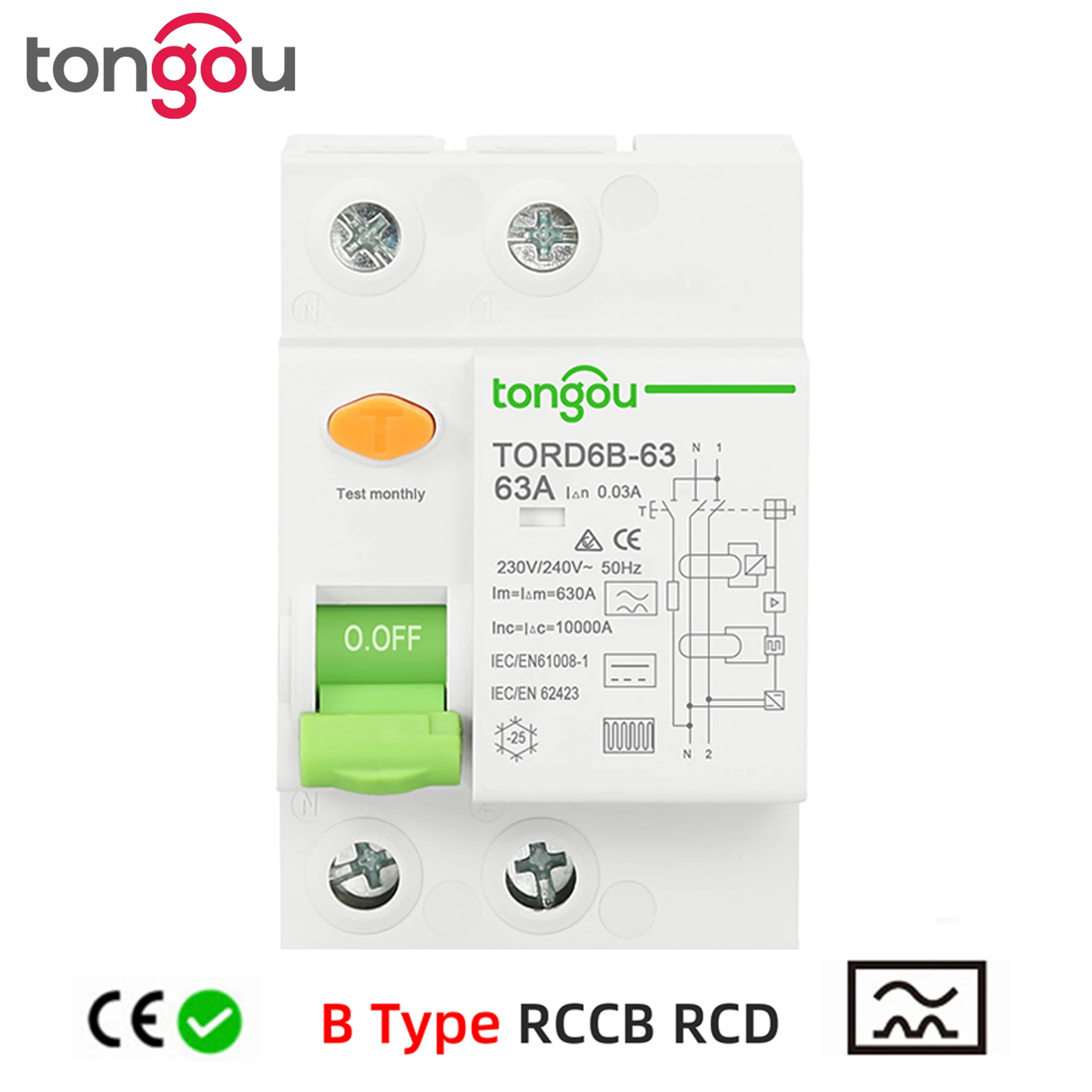 4-Pole-40-Amp-30-Ma-di-Tipo-B-10KA-Differenziale-Rcd-230V-400V-Corrente ...