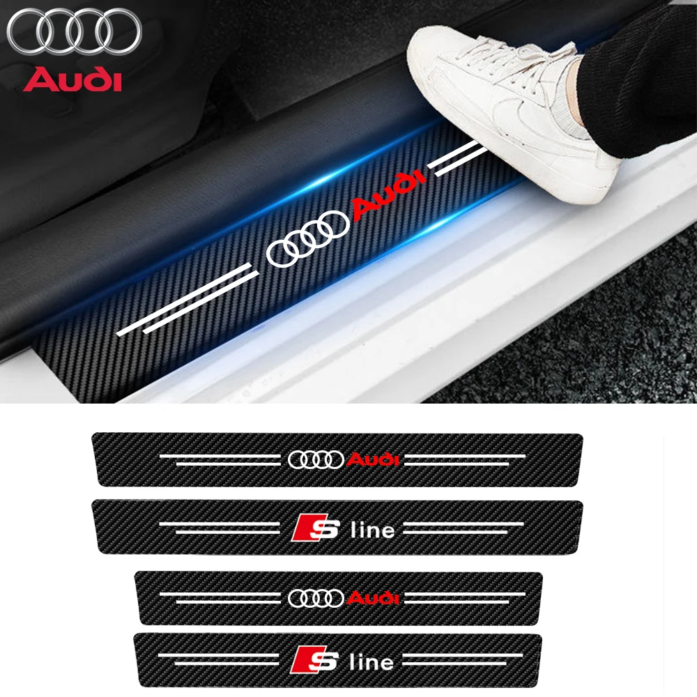 Car Door Sill Plate Sticker Anti-scratch Strip Trunk Protection Decals ...