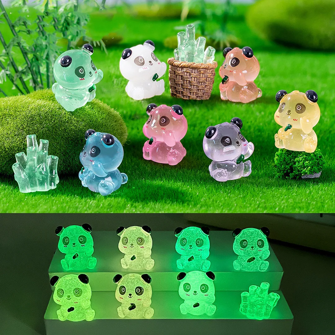 2PCS-Miniature-Luminous-Panda-Resin-Figurines-Fairy-Garden-Accessories-Glow-At-Night-Mini-Pandas ...