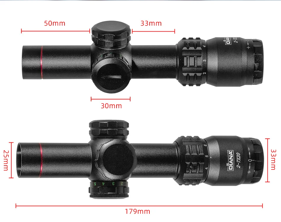 DIANA HD 2-7x20 Scope Mil Dot Scope Hunting Riflescope Scope ...