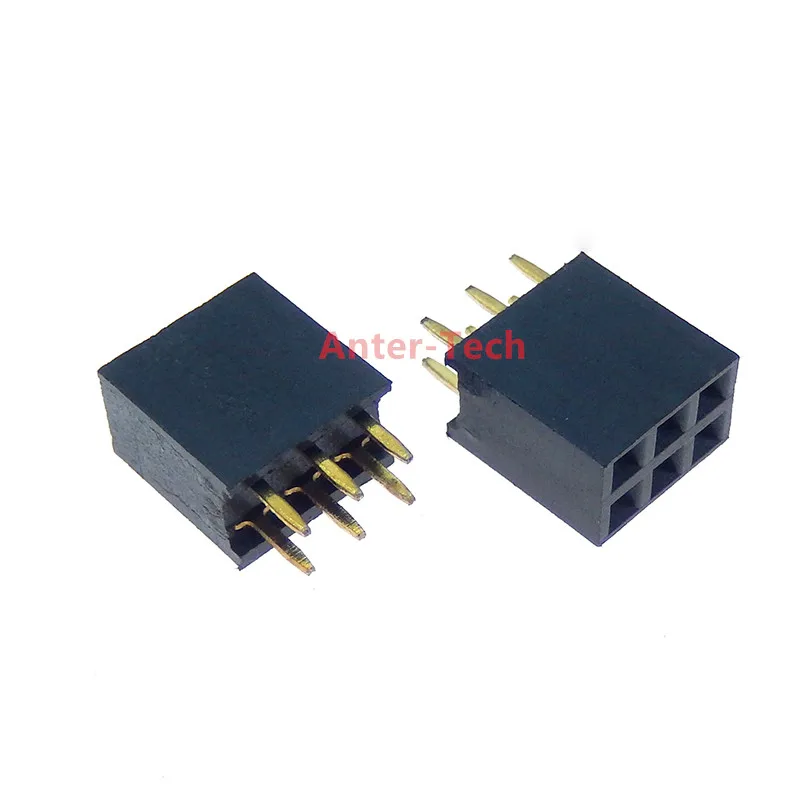 10PCS-2X3-PIN-Double-row-Straight-FEMALE-PIN-HEADER-2-54MM-PITCH-Strip ...