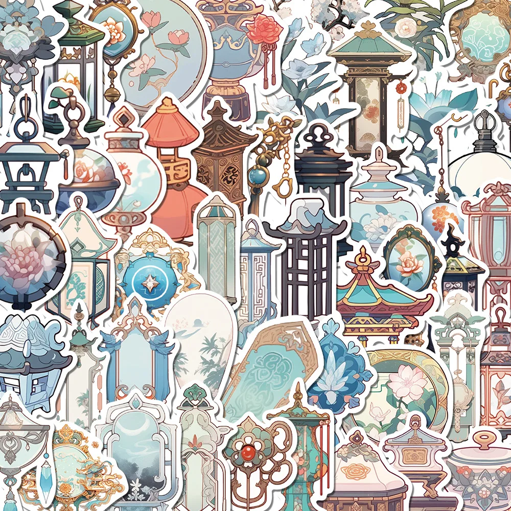 10-30-50Pcs-Vintage-Ancient-Chinese-Traditional-Style-Graffiti-Stickers ...