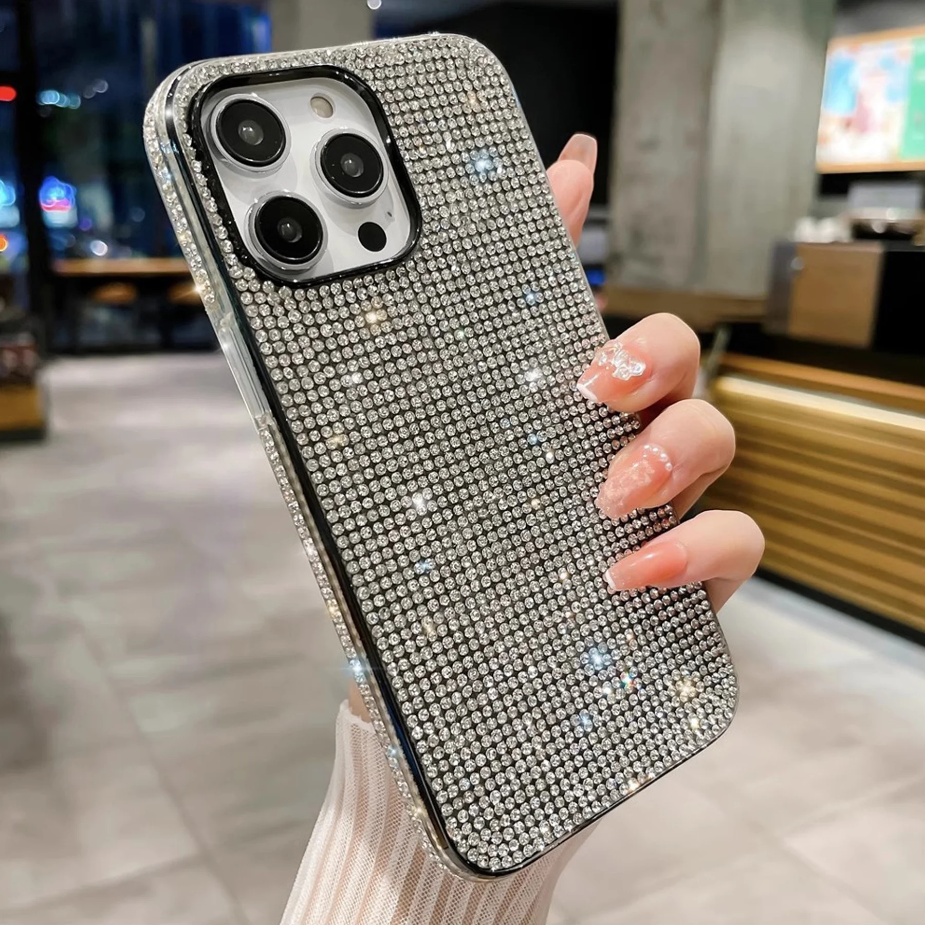 Luxury-Silver-Diamond-Phone-Case-For-iPhone-14-11-12-13-Pro-Max ...