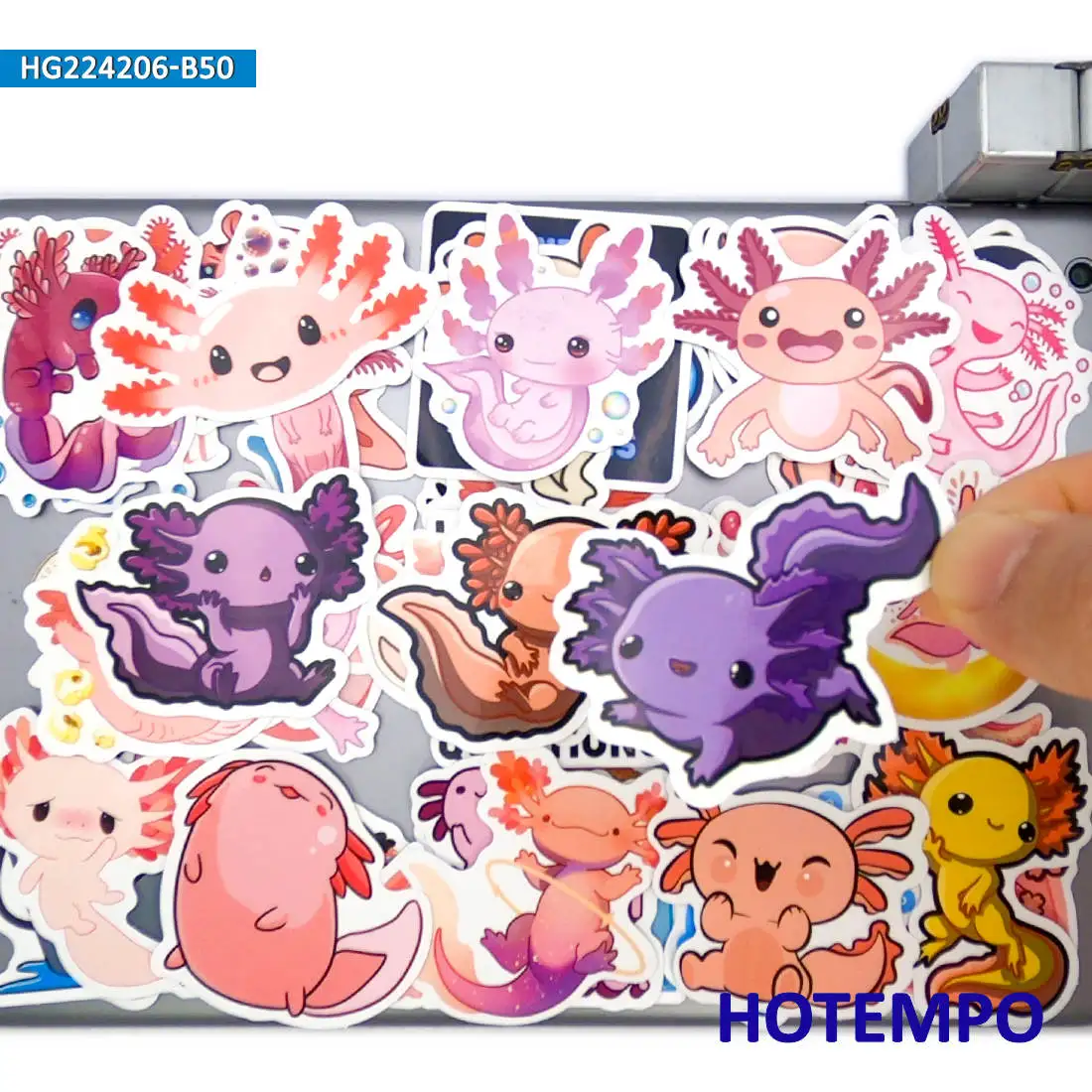 20-30-50Pieces-Funny-Axolotl-Decals-Cute-Cartoon-Animals-Stickers-for ...