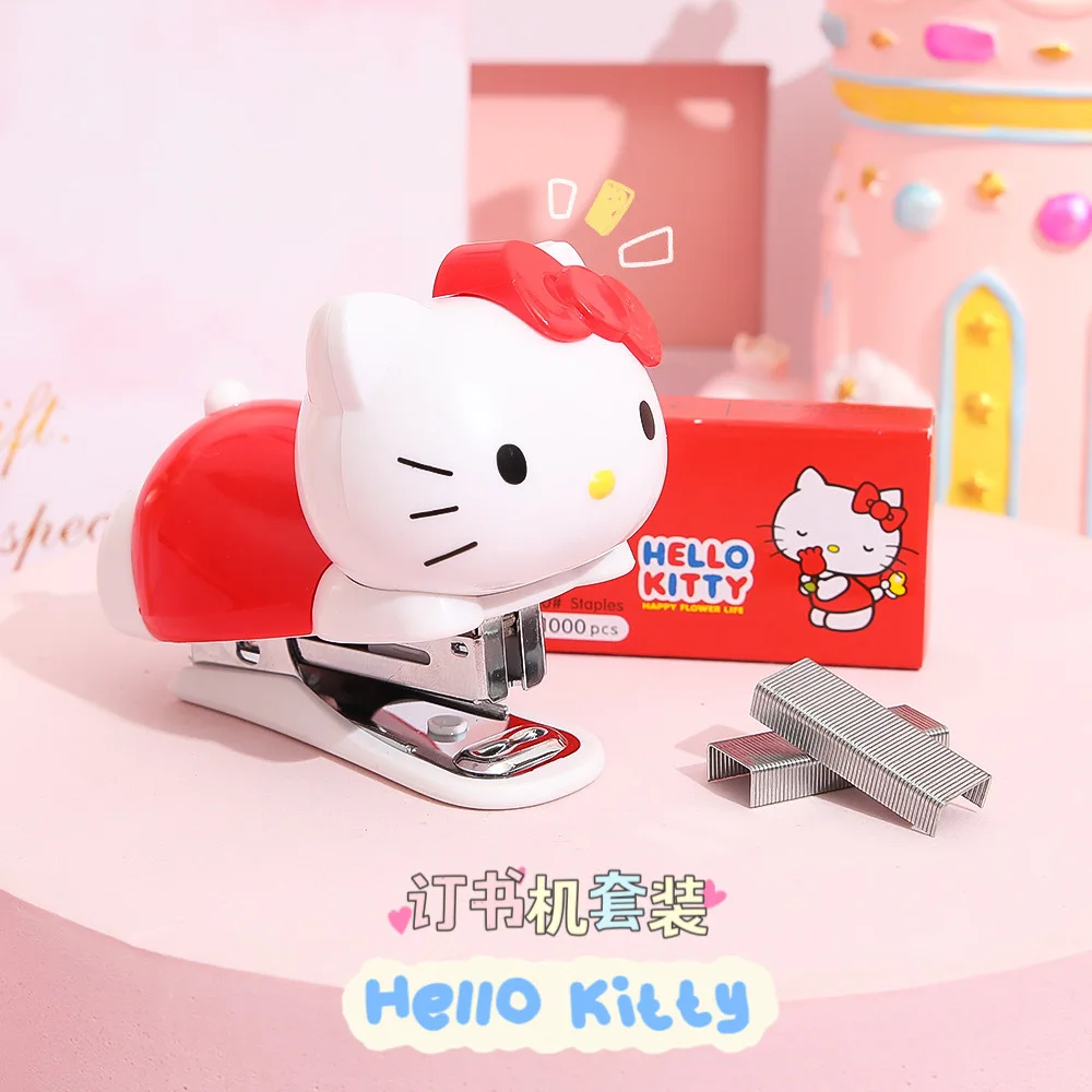 Új Sanrio Valódi Rajzfilm Hello Kitty Stapler Student Mini 10# Kötőgép ...
