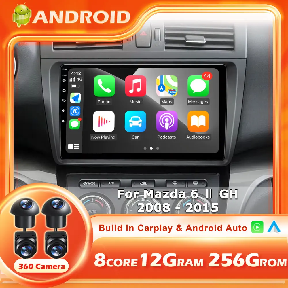 Android 16 Auto For Mazda 6 Ⅱ GH 2008-2015 Wireless Carplay Car Radio ...
