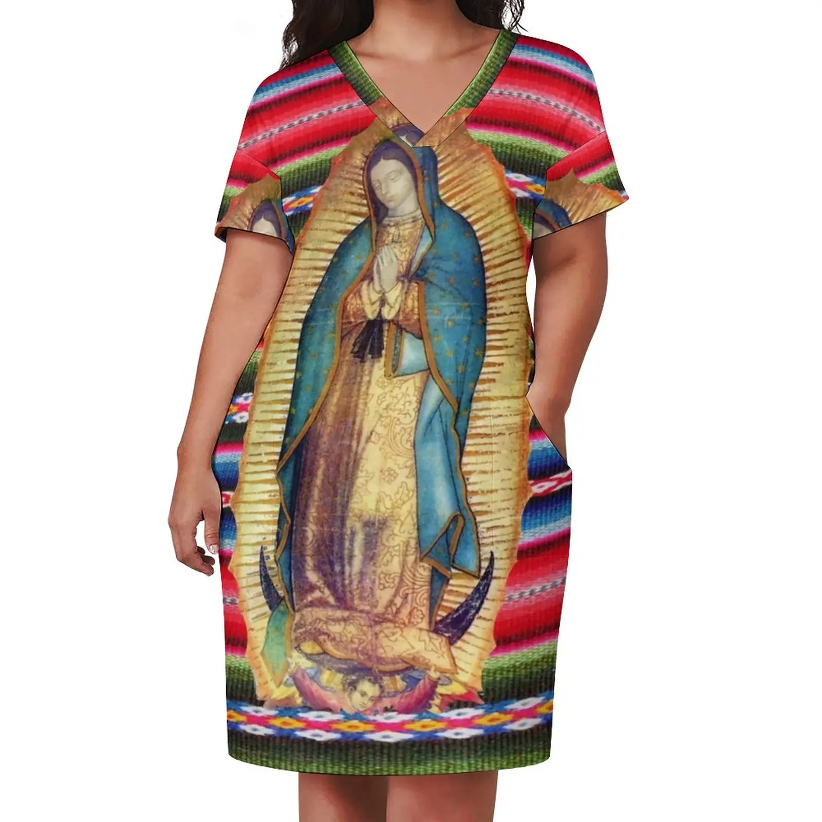 Virgin Mary Catholic Dress Short Sleeve Our Lady Of Guadalupe Street ...