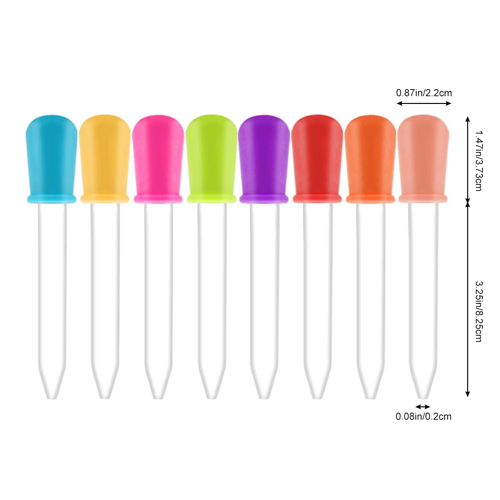 1/6/8/10pcs 5ML Silicone Plastic Pipette Dropper Feeding Medicine ...