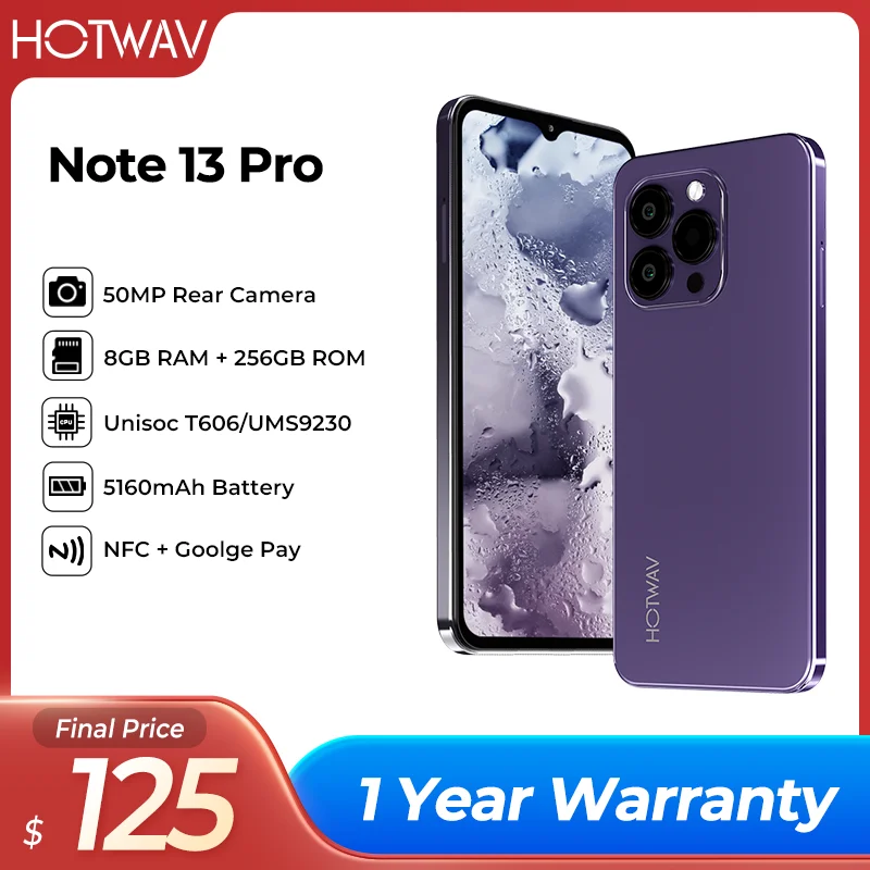 New-HOTWAV-Note-13-Pro-Smartphone-Android-13-6-6-HD-90Hz-Refresh-Rate ...