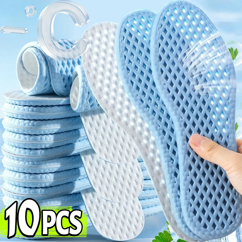 10PCS Breathable Mesh Insoles Men Summer Deodorization Sweat Absorb ...