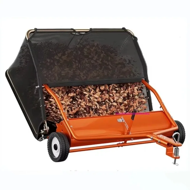 Heavy-Duty 48" Tow Behind Lawn Sweeper,Large Hopper Grass Catcher,with ...