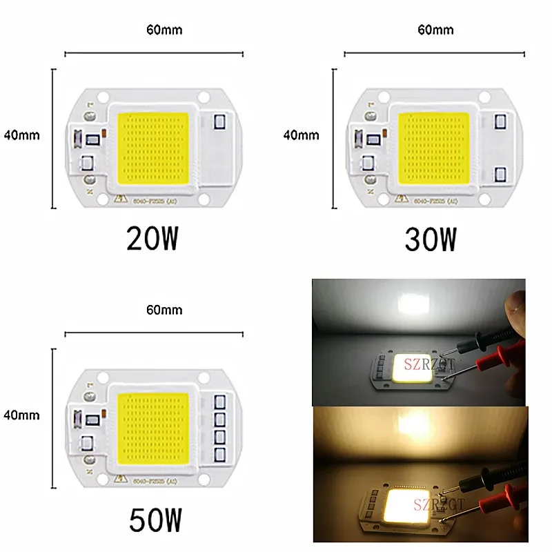 Smart IC LED COB Chip, Lâmpada de lâmpada, Holofote, 110V, 220V, 9W ...
