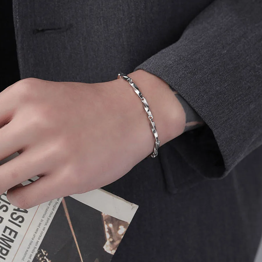 New-Stainless-Steel-Bracelet-Men-4-Sizes-Available-Hiphop-Rock-Twisted ...