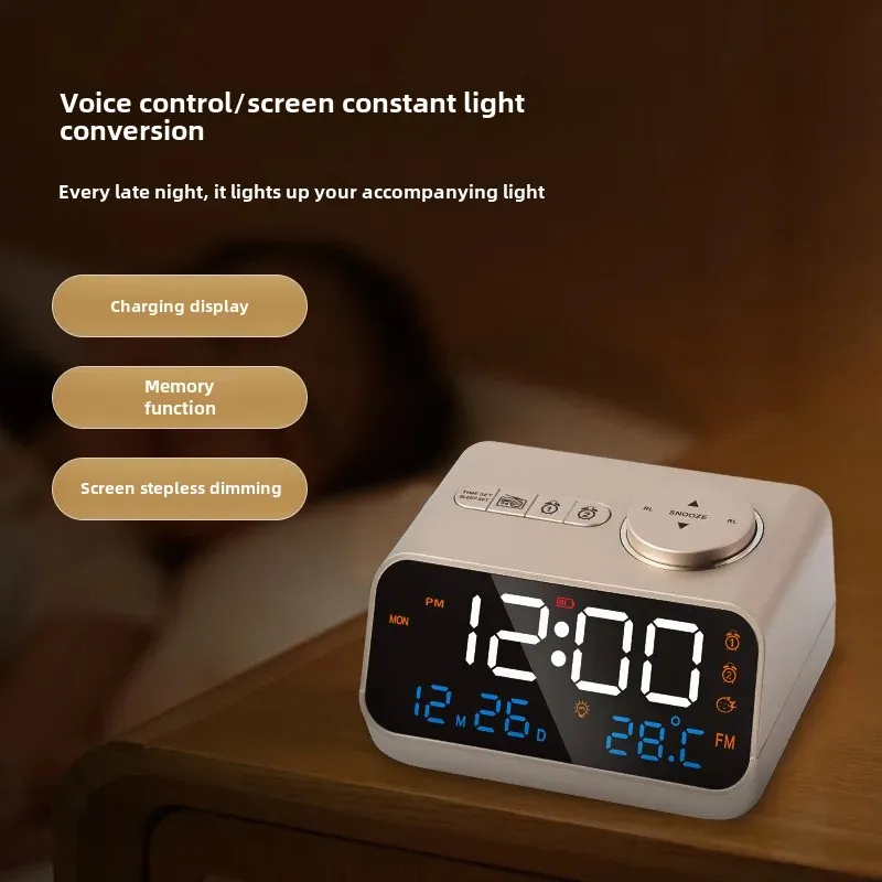 Multi-funcional-LED-carregamento-rel-gio-r-dio-FM-r-dio-controle-de ...