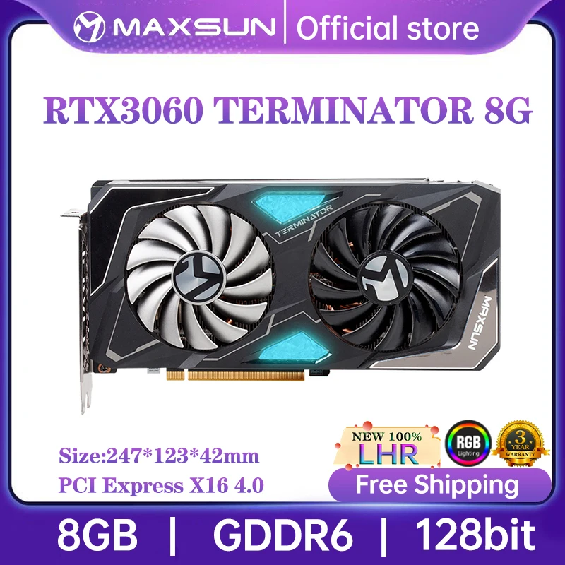 Maxsun New Graphics Cards Rtx 3060 Terminator 8gb Gddr6 Gpu Nvidia ...