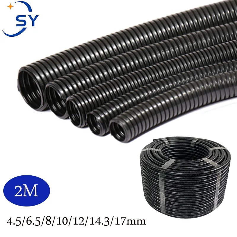 2M Corrugated Pipe Threaded Tube Insulation Flame Retardant Protection ...