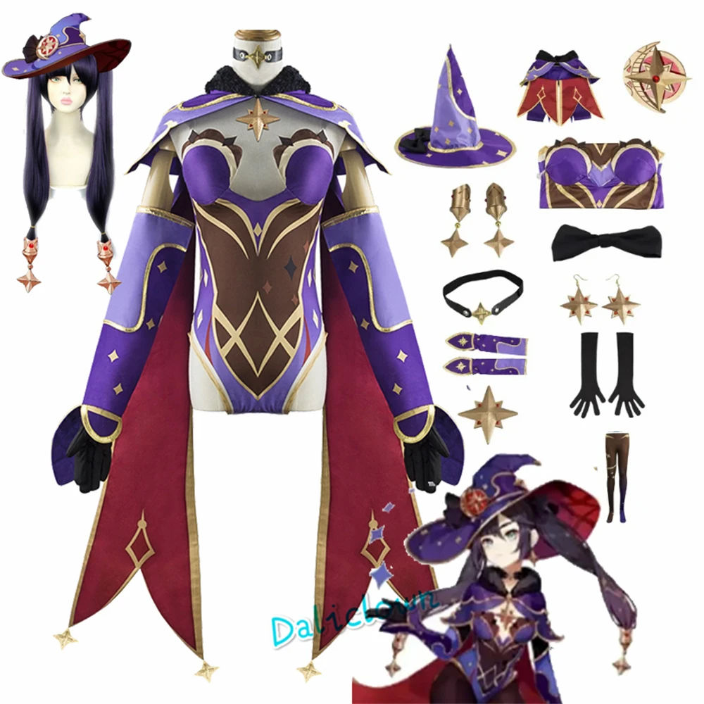 GenshinImpact Mona Cosplay Costume Halloween Carnival Party Sexy Dress ...