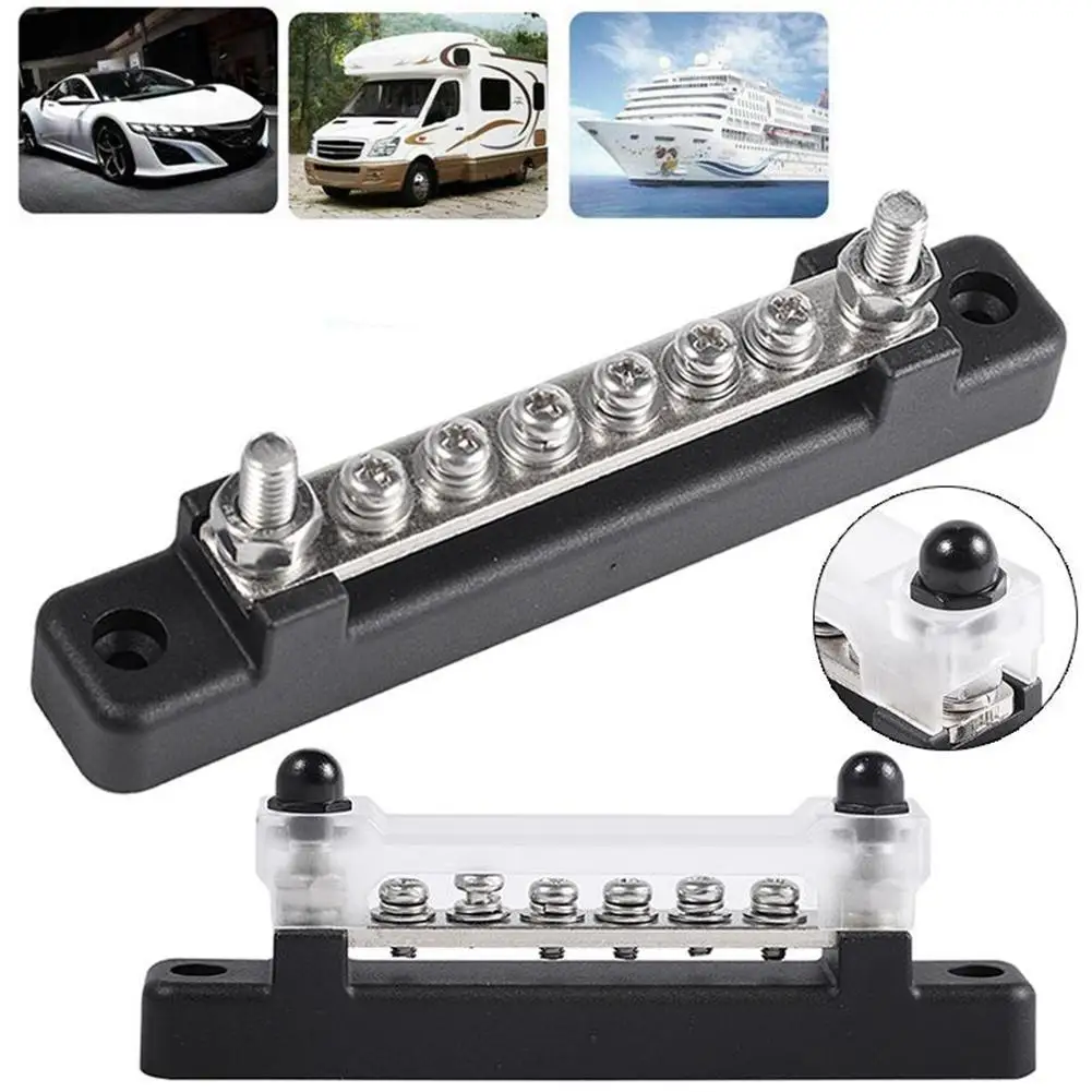 6 Terminal Single row Bus Bar 150A BusBar Block with Cover Power ...