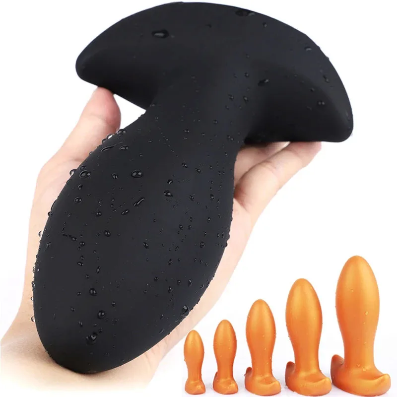 Big Egg Plug Dilator Can Strapon Anal Dildo For Gay Soft Silicone Buttplug Anal Stimulation ...