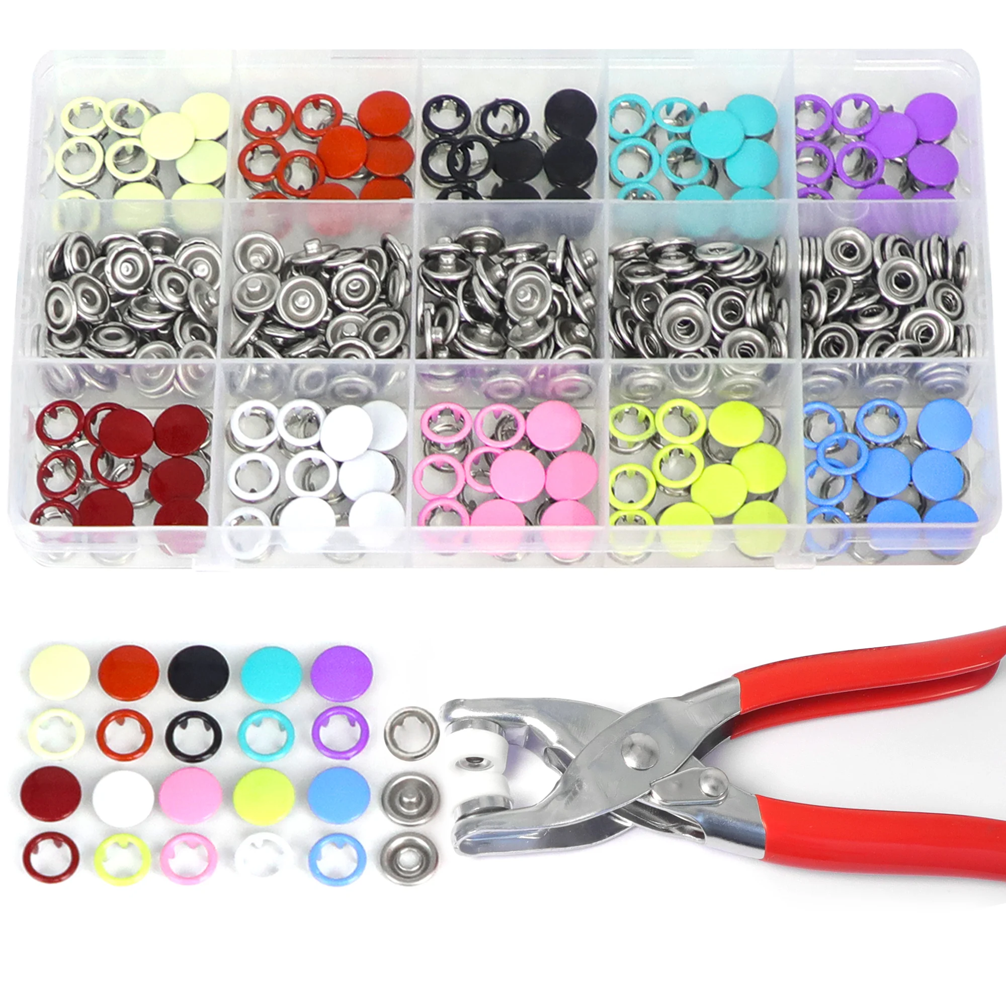 100pcs-Color-Silver-Five-Prong-Buttons-Clothing-Buttons-Sewing-Repair ...