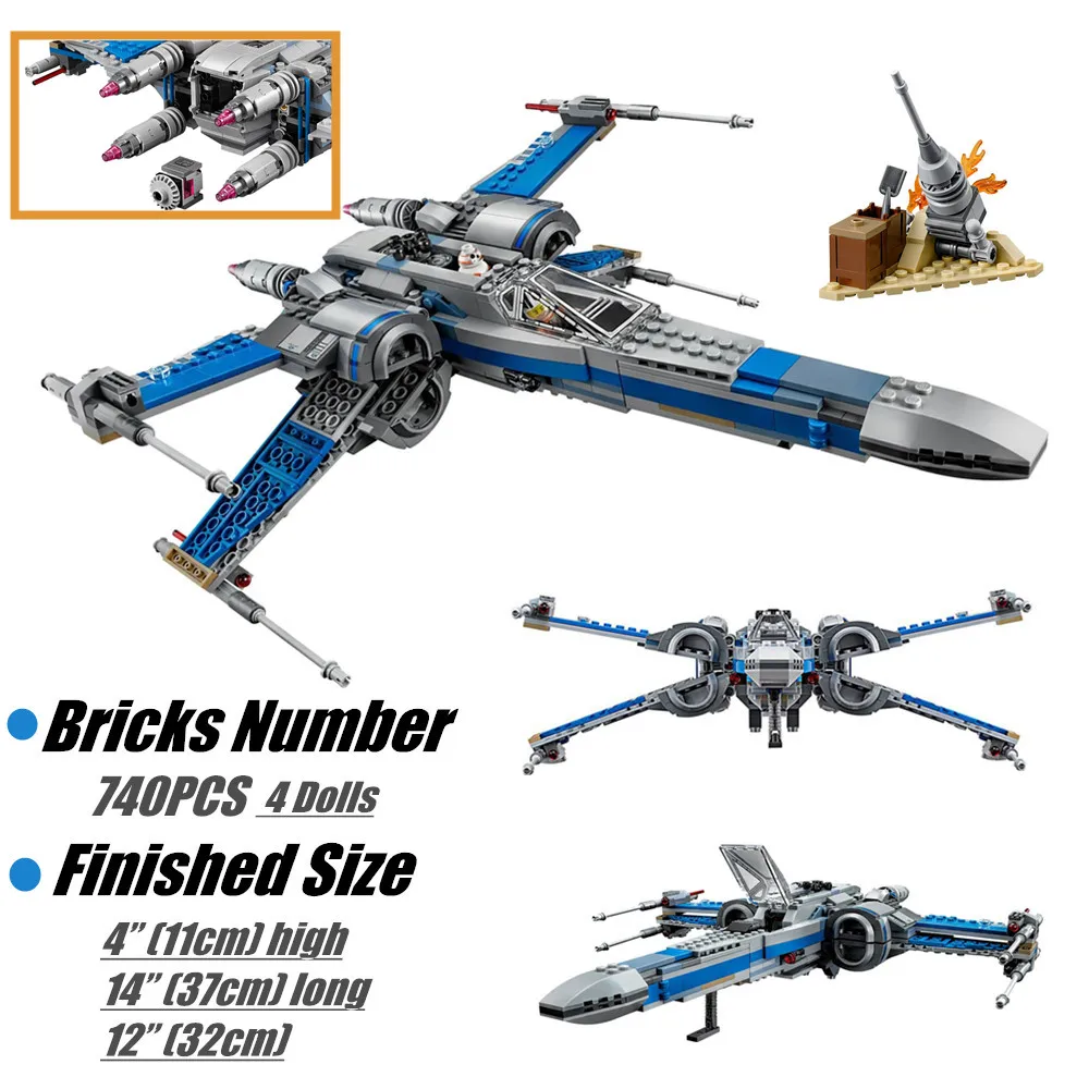 Fit 75149 Disney Stars Fighter Space Wars Resistance X wing Fighter ...