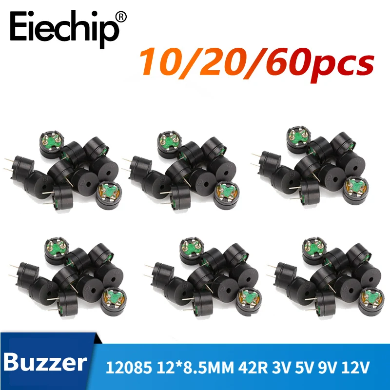 10/20/60PCS 12085 Passive Buzzer 12MM*8.5MM 3V-12V Universal 42R ...