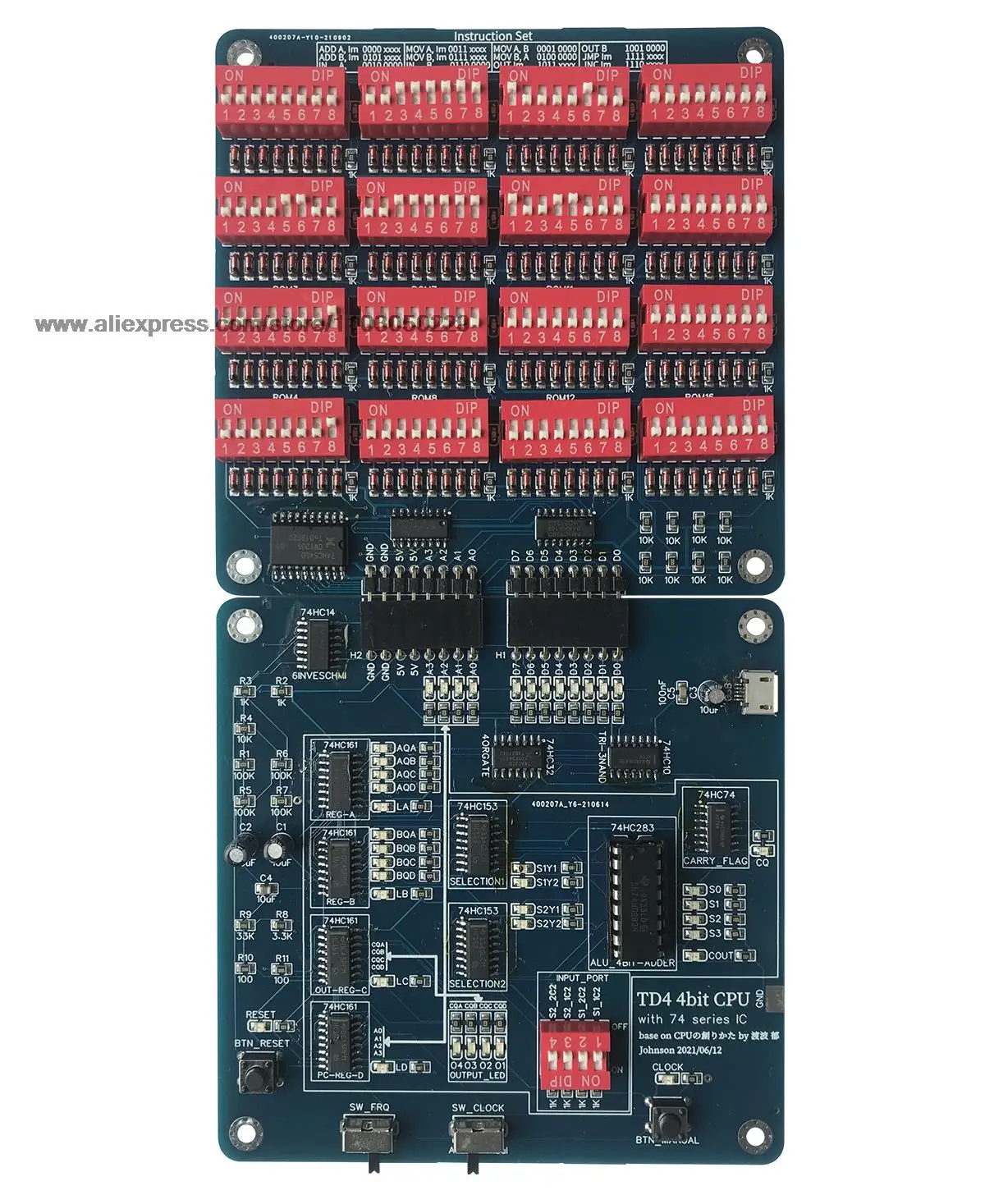 4Bit-TD4-CPU-Self-made-Introduction-74-Series-Chip-Logic-Circuit-Design ...