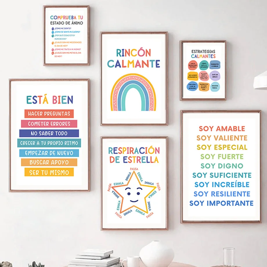 Spanish Calm Corner Posters Sign Educational Homeschool Art Canvas ...