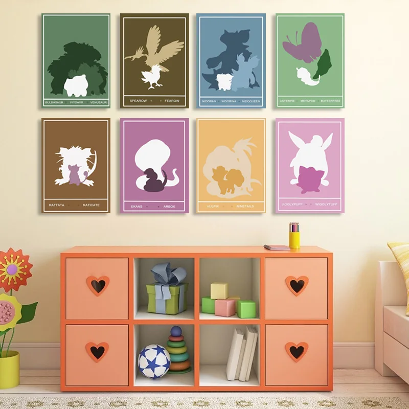 Pokemon Video Game Cartoon Art Poster Anime Canvas Painting Print ...