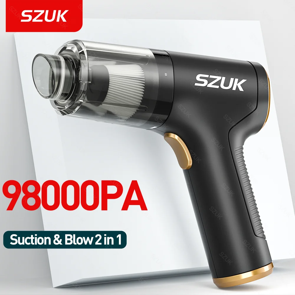 SZUK 98000PA Car Vacuum Cleaner Mini Cleaning Machine Strong Suction ...