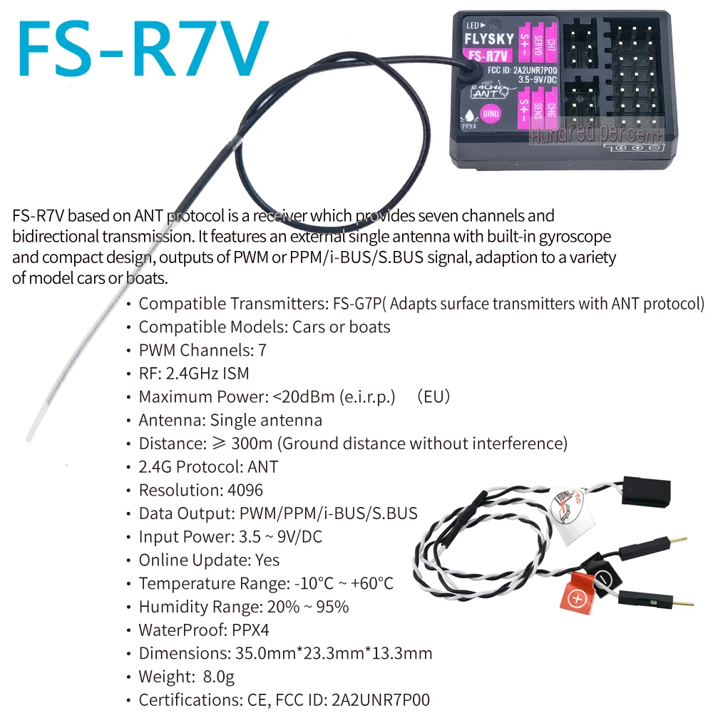 FLYSKY FS G7P G7P 2.4G 7CH ANT Protocol Radio Transmitter PWM PPM I BUS SBUS Output with FS R7P ...