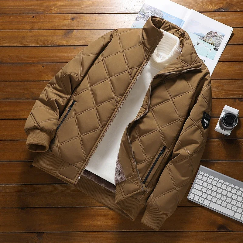 Winter-Jacket-Men-Wool-Lined-Quilted-Puffer-Jacket-Stand-Collar-Korean ...