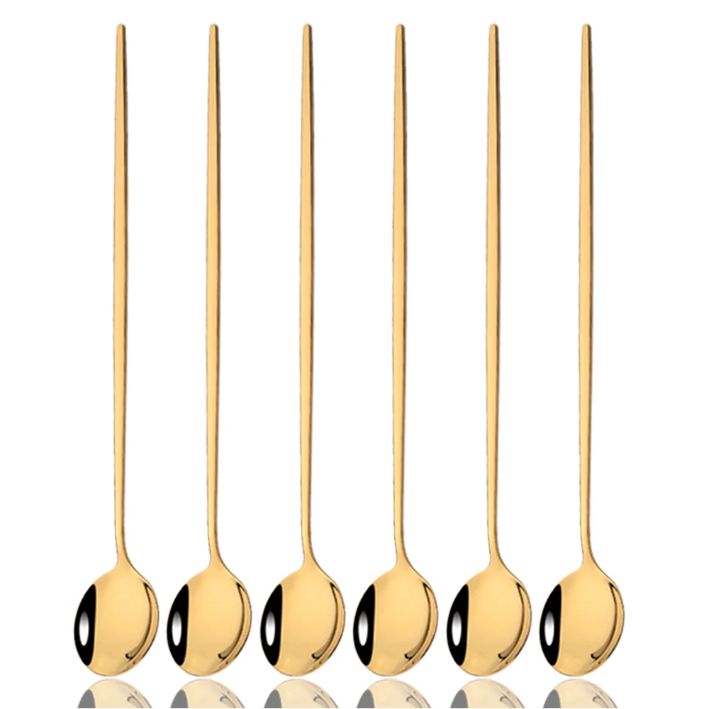 6-Stuks-Koffie-Roeren-Lepel-Bestek-Set-Sap-Gouden-Thee-Lepels ...