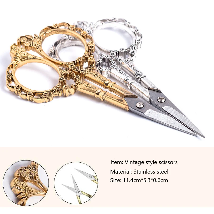 4-Colors-European-Vintage-Floral-Pattern-Scissors-Nail-Art-Foil-Cutter ...