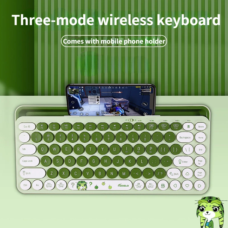 Cartoon Bluetooth & 2.4g Three Mode Wireless Keyboard Mini Multimedia ...